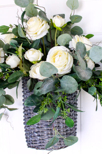 How To Create An Easy Floral Spring Door Basket DIY - Inspiration For Moms