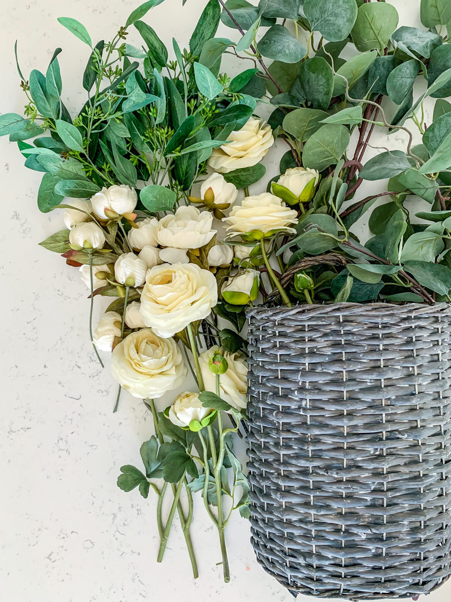 How To Create An Easy Floral Spring Door Basket DIY - Inspiration For Moms